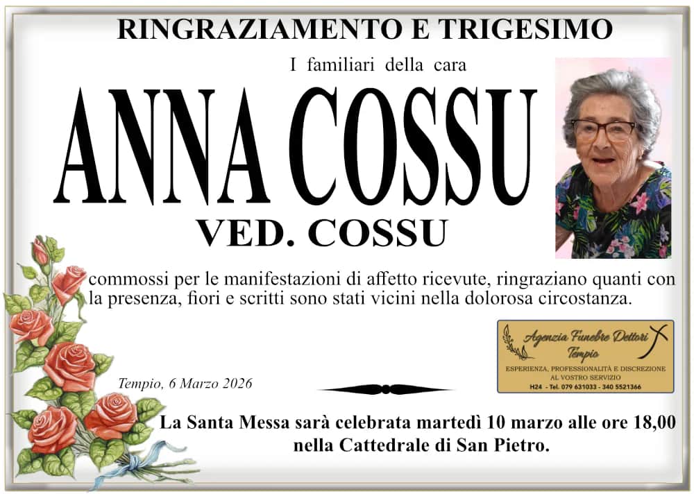 Funerali e annunci funebri a Tempio Pausania | Anna Cossu - Funer24