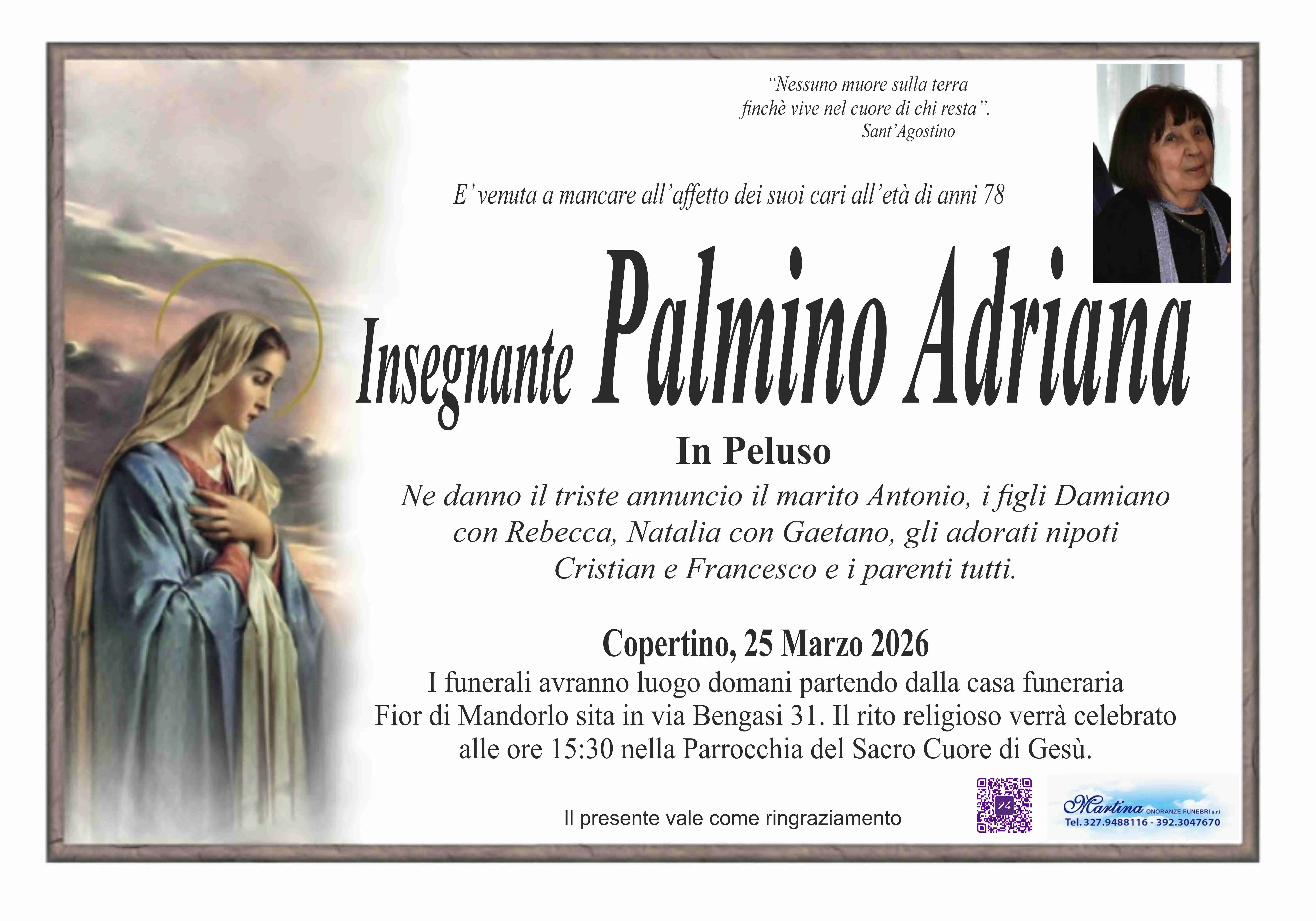 Funerali e annunci funebri a Copertino | Adriana Palmino - Funer24