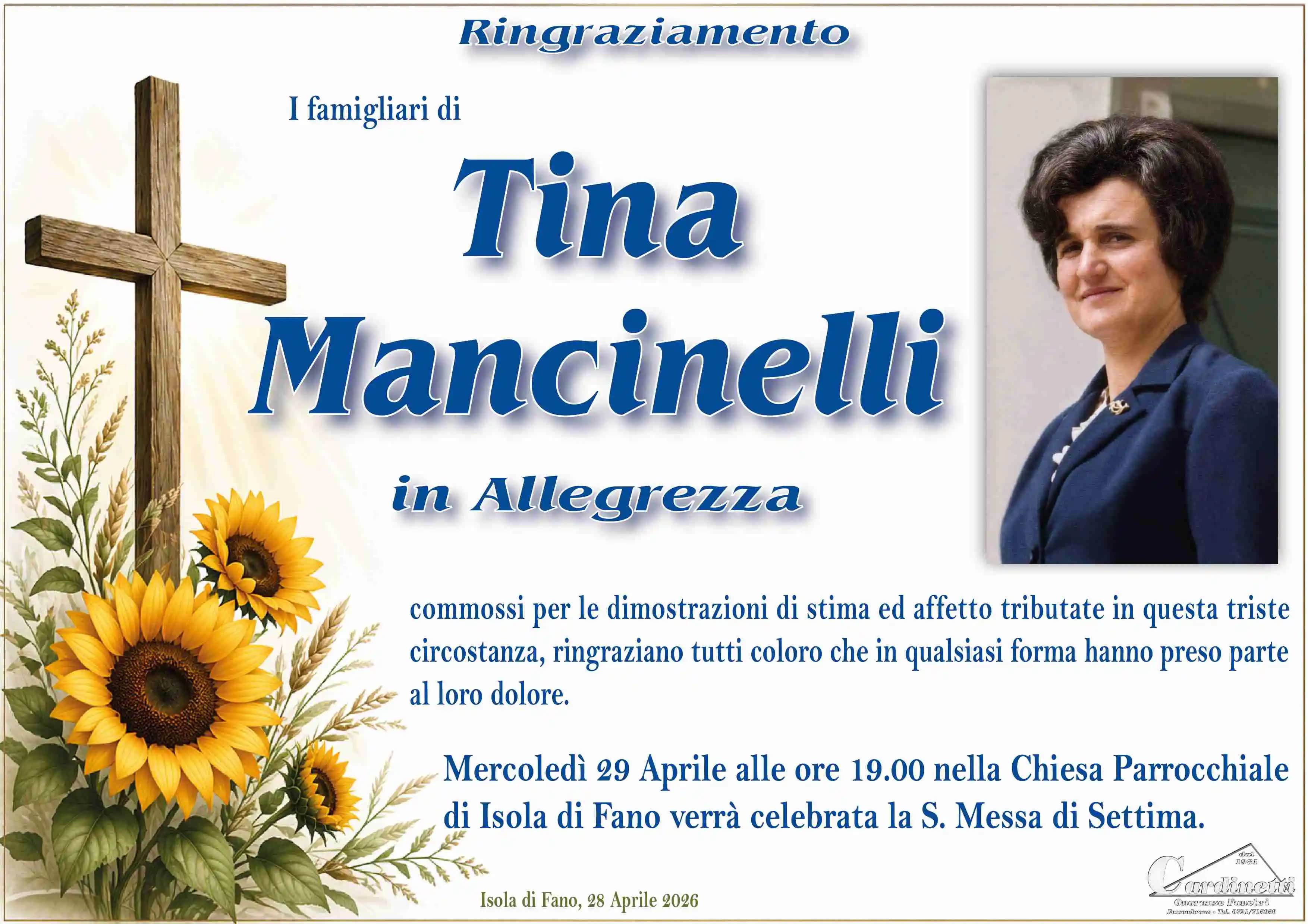 Funerali e annunci funebri a Fossombrone | Tina Mancinelli - Funer24