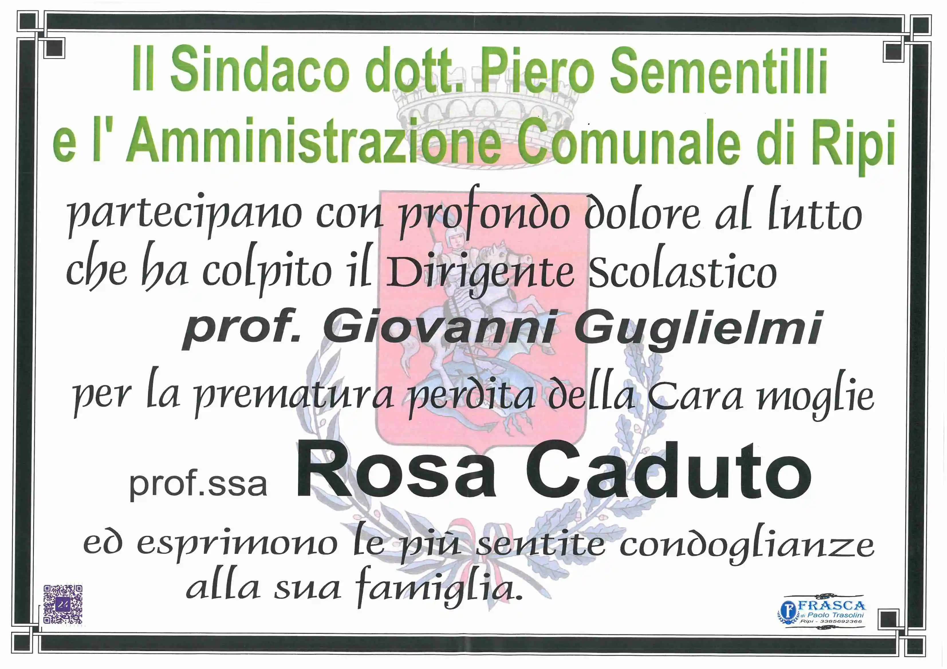 Funerali e annunci funebri a Ripi | Rosa Caduto - Funer24