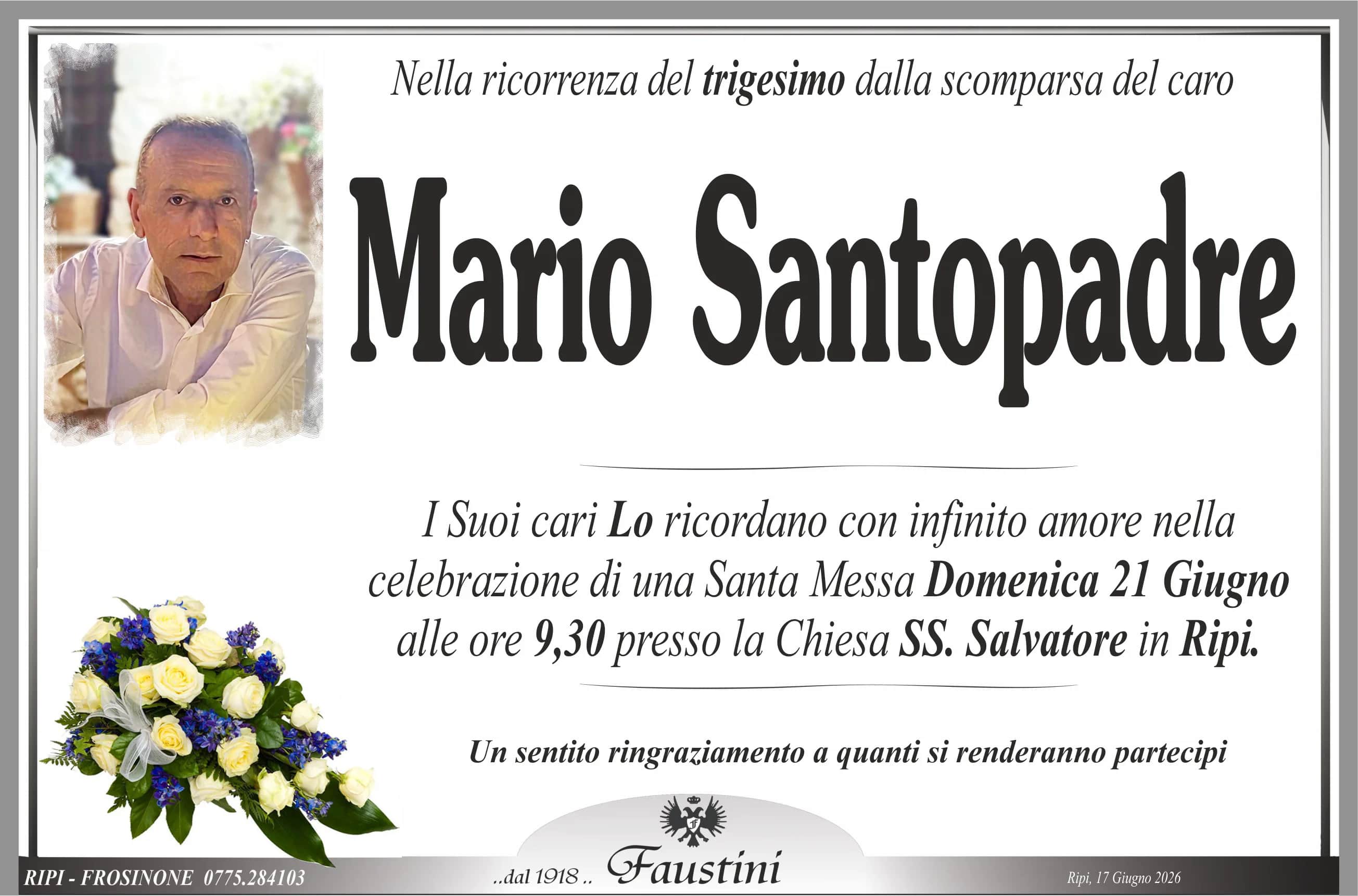 Funerali e annunci funebri a Ripi | Mario Santopadre - Funer24
