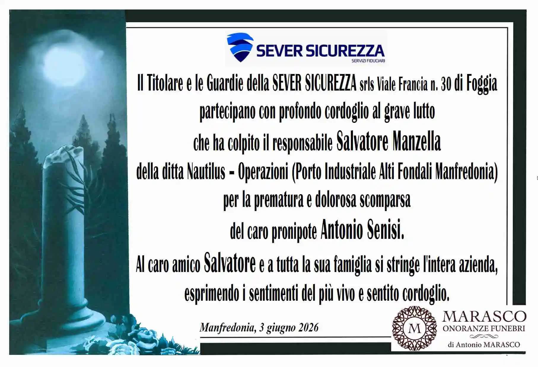 Funerali e annunci funebri a | Antonio Senisi - Funer24