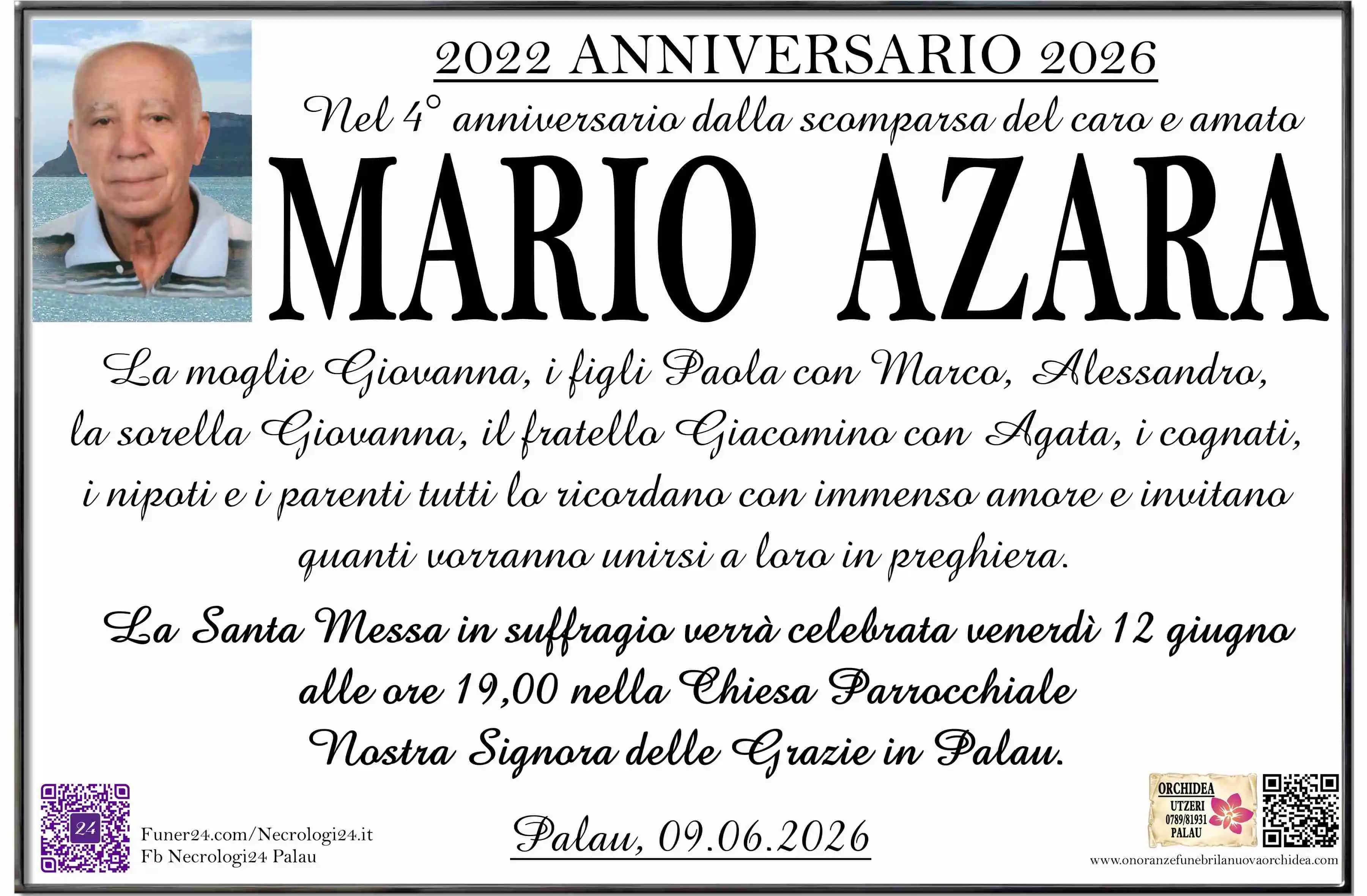 Funerali e annunci funebri a Palau | Mario Azara - Funer24