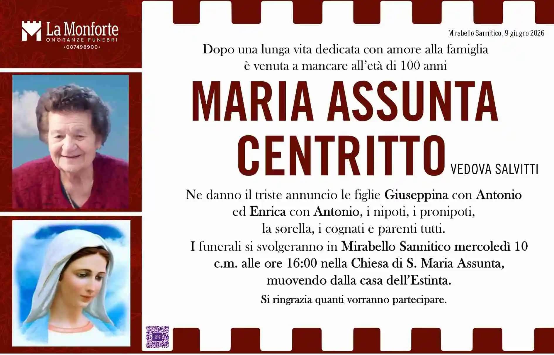 Funerali e annunci funebri a Mirabello Sannitico | Maria Assunta ...