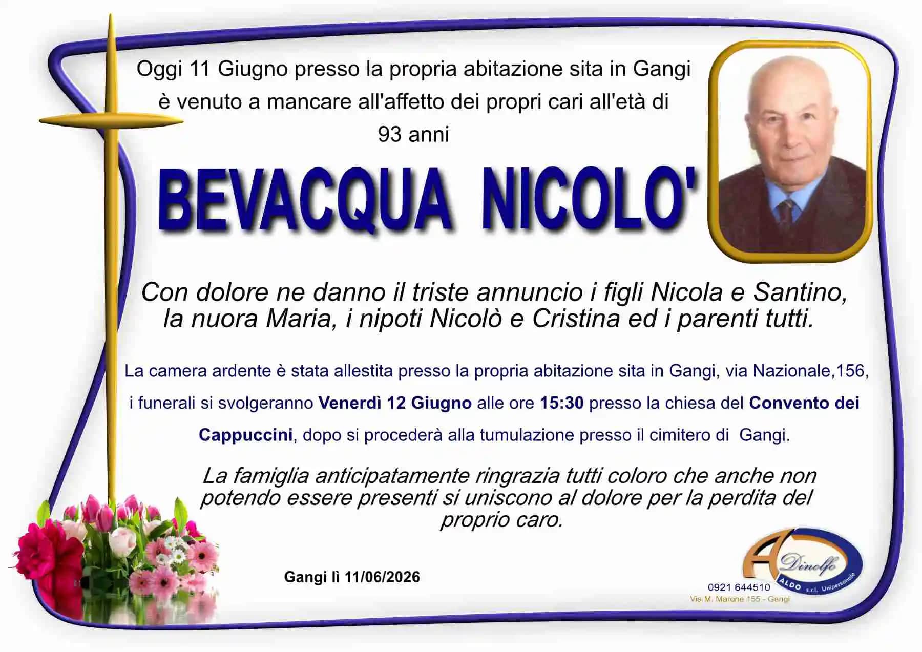 Funerali e annunci funebri a Gangi | Nicolò Bevacqua - Funer24