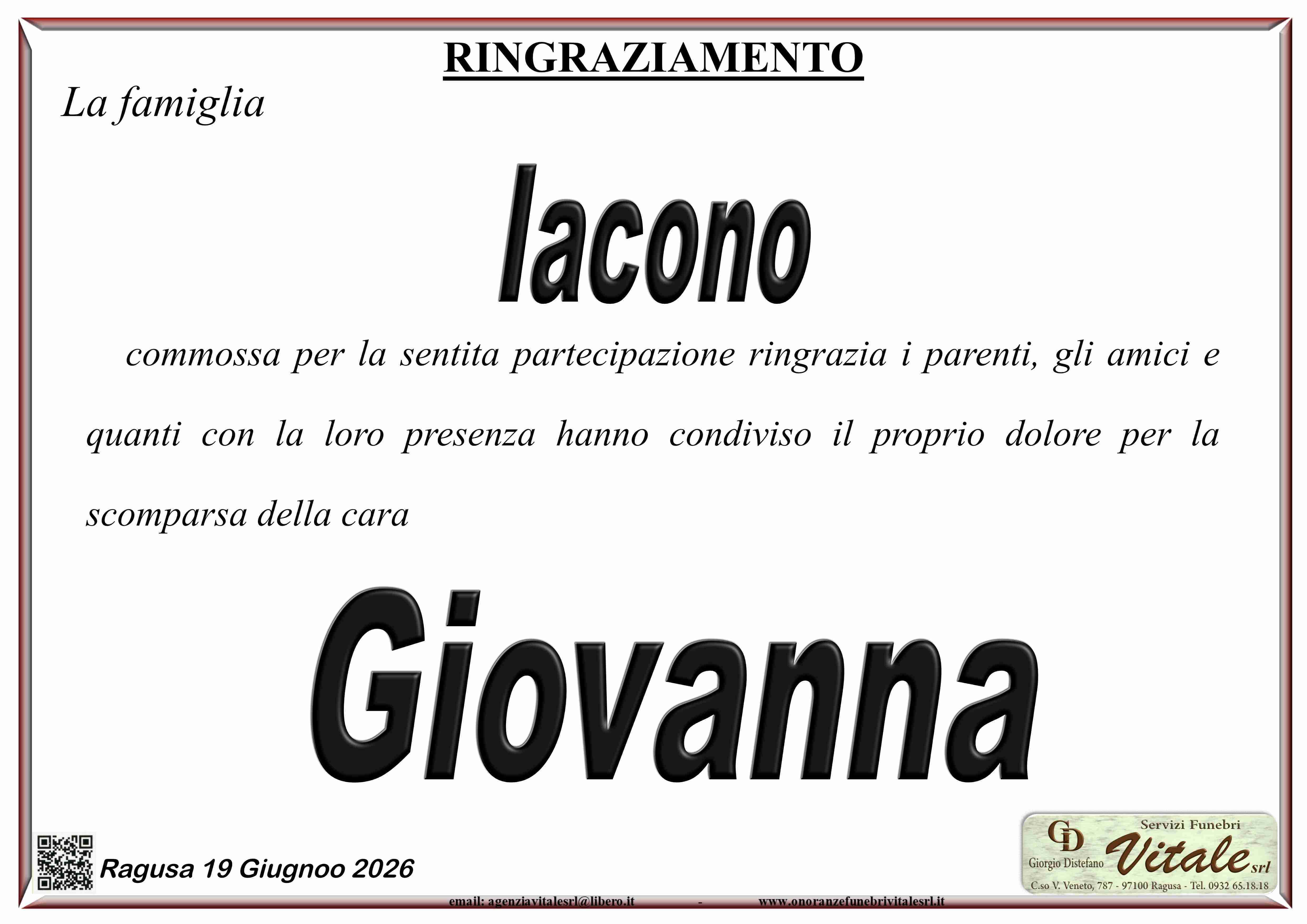 Funerali e annunci funebri a Ragusa | Iacono Giovanna - Funer24