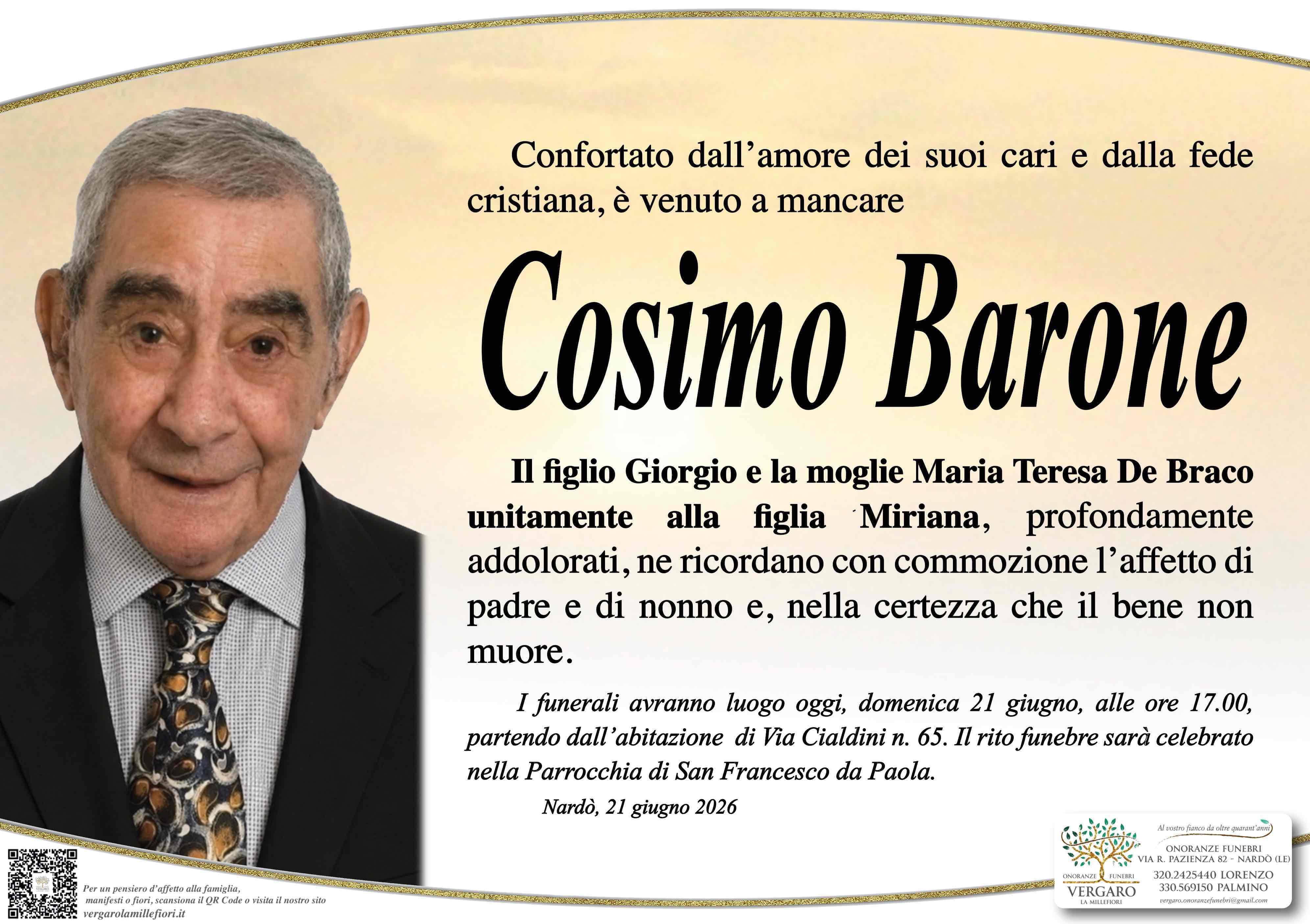 Funerali e annunci funebri a Nardò | Cosimo Barone - Funer24
