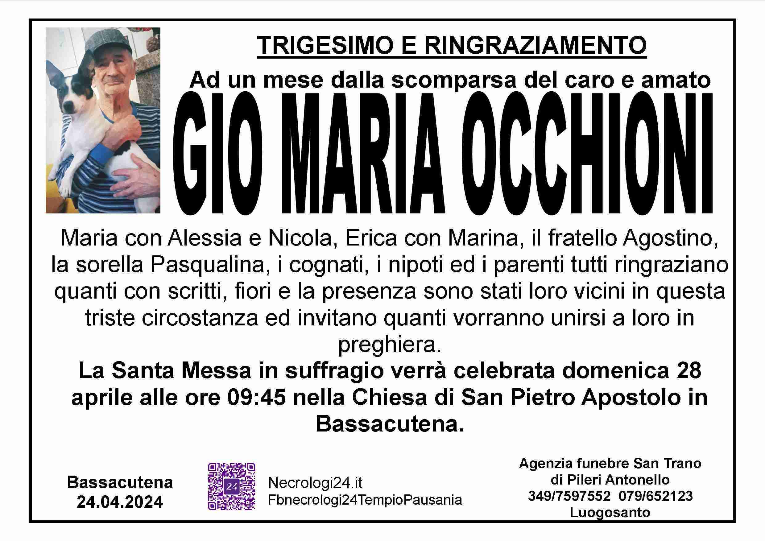 Funerali e annunci funebri a | Gio Maria Occhioni - Funer24
