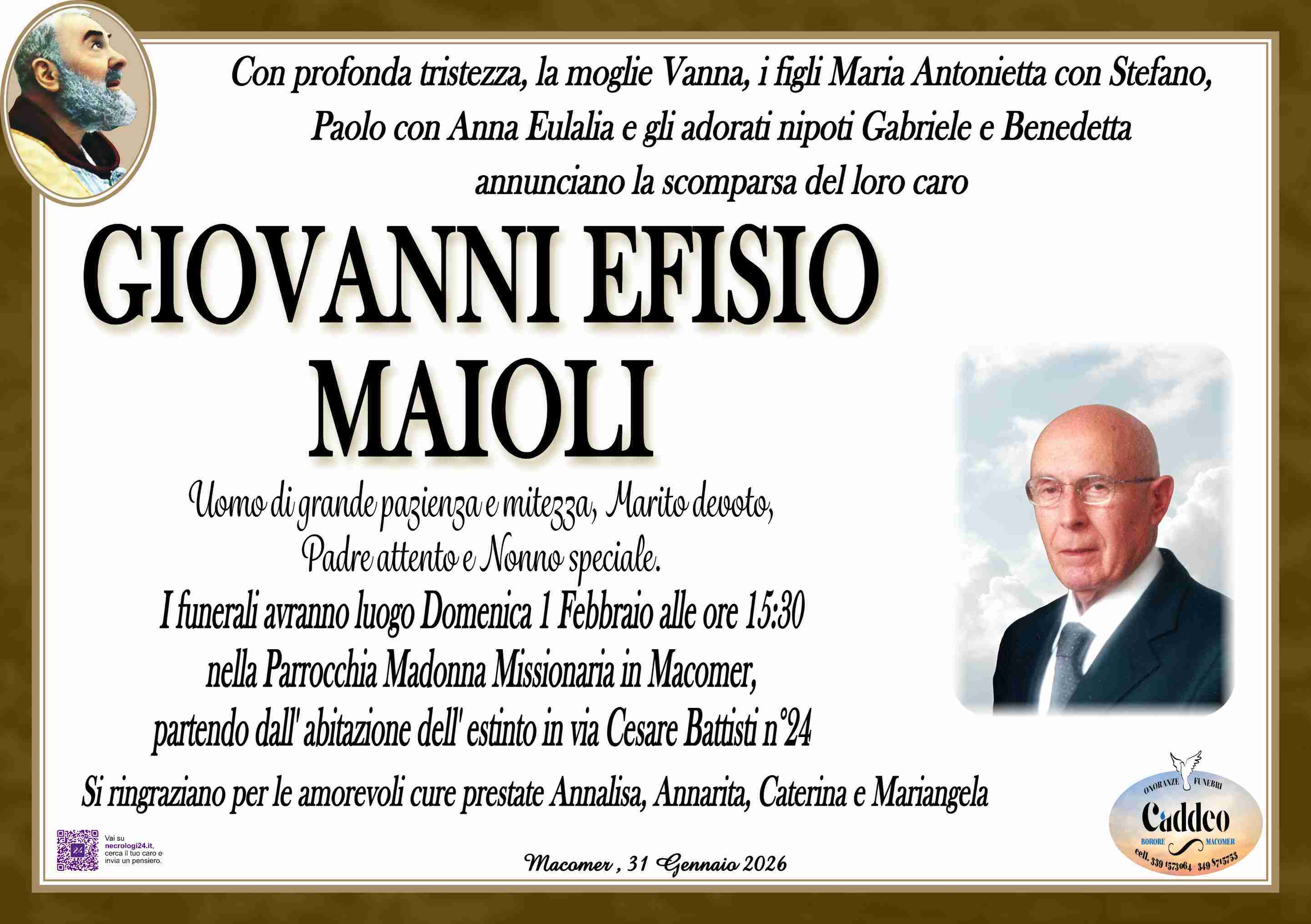 Funer24 - Giovanni Efisio Maioli Macomer (NU)
