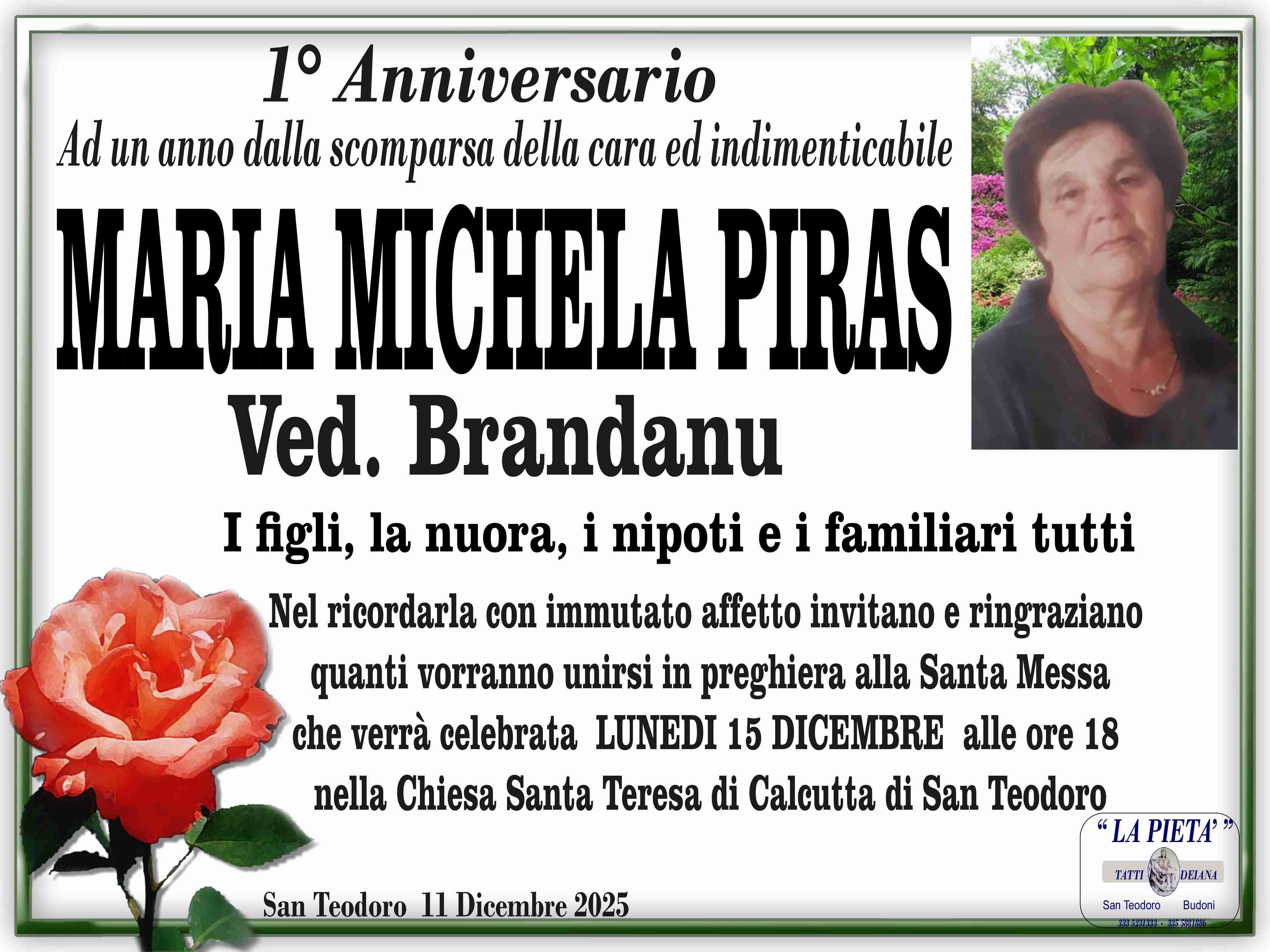 Funerali e annunci funebri a San Teodoro | Maria Michela Piras - Funer24