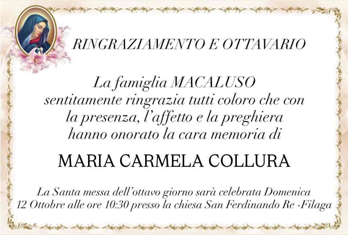 Funerali e annunci funebri a Prizzi | Maria Carmela Collura - Funer24
