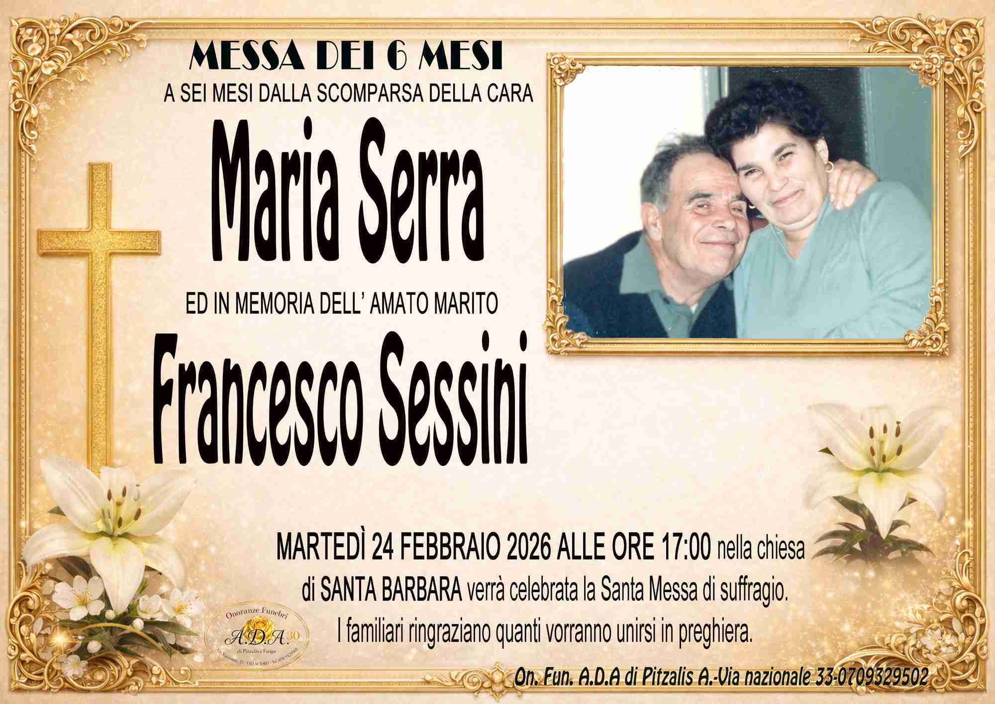 Funerali e annunci funebri a Villacidro | Maria Serra - Funer24