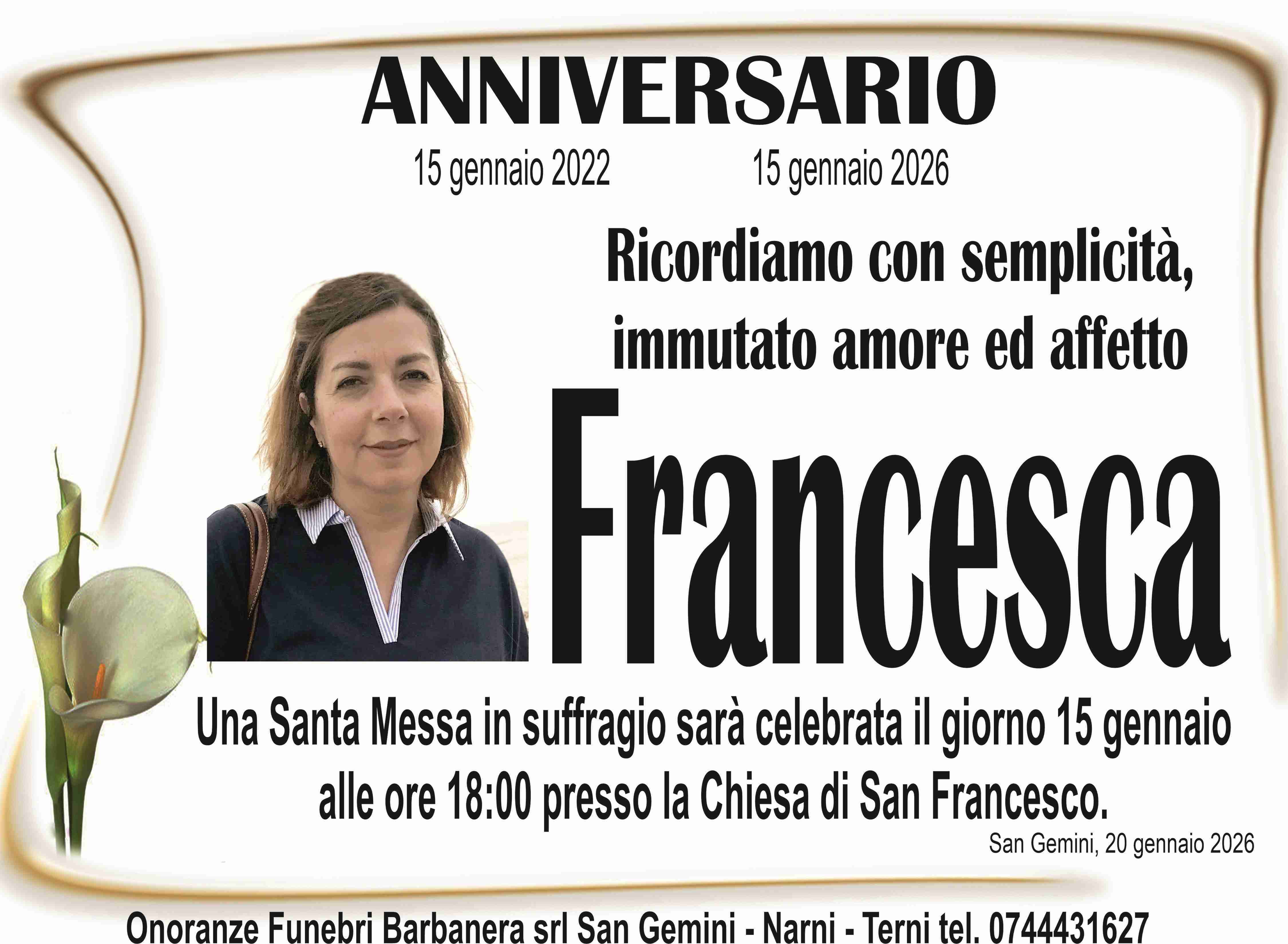 Funerali e annunci funebri a San Gemini | Francesca Sereni - Funer24