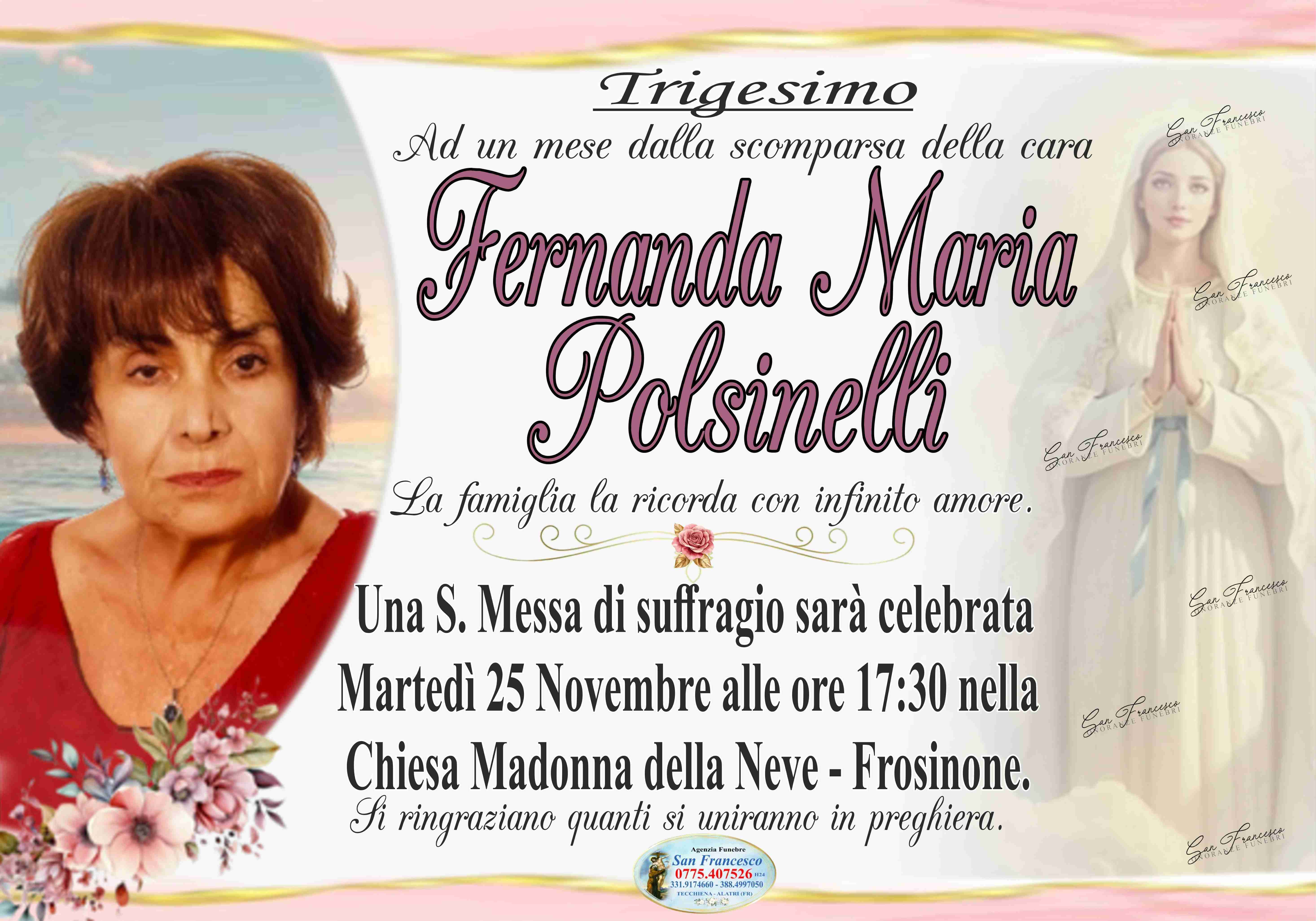 Funerali e annunci funebri a Frosinone | Fernanda Maria Polsinelli ...