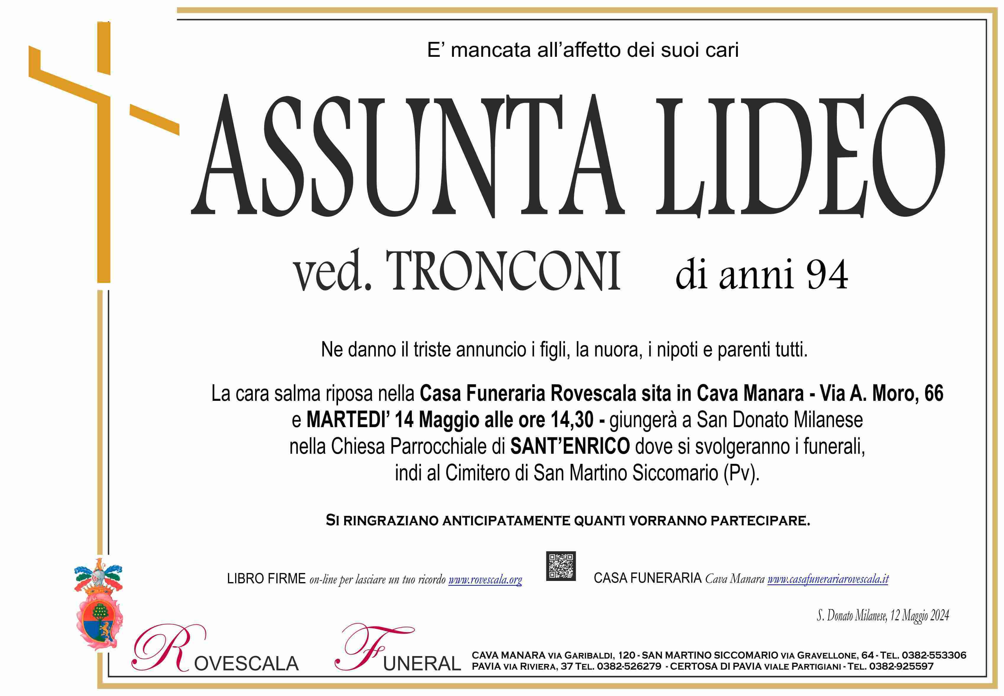Funer24 - Assunta Lideo San Donato Milanese (MI)