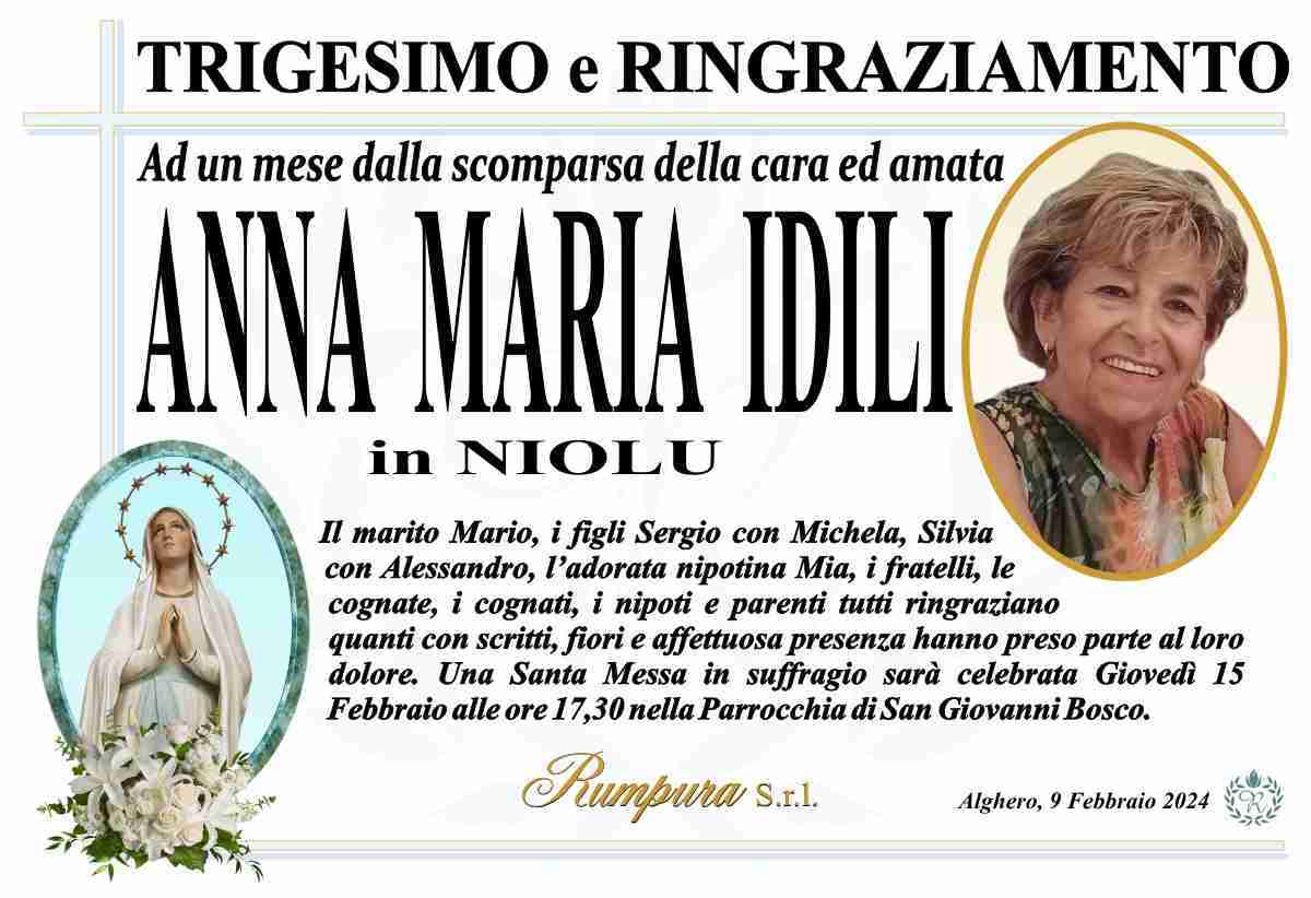 Funerali e annunci funebri a Alghero | Anna Maria Idili - Funer24