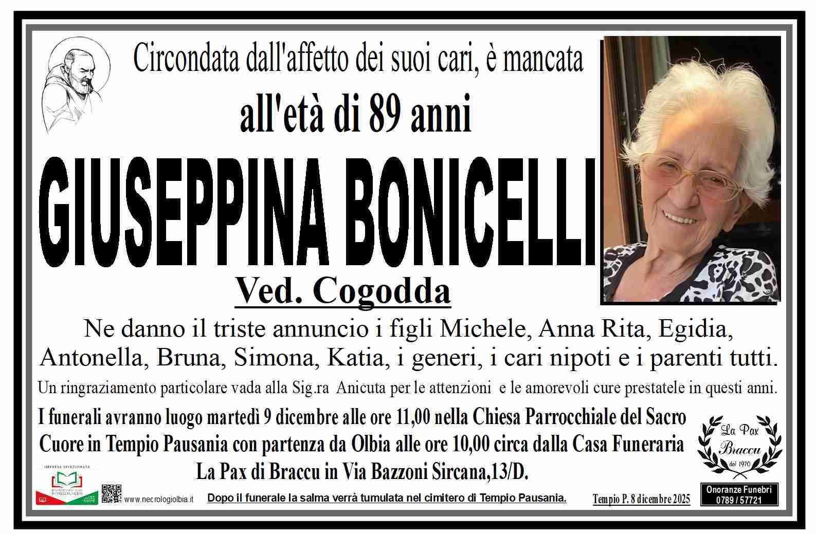 Funer24 - Giuseppina Bonicelli Tempio Pausania (SS)