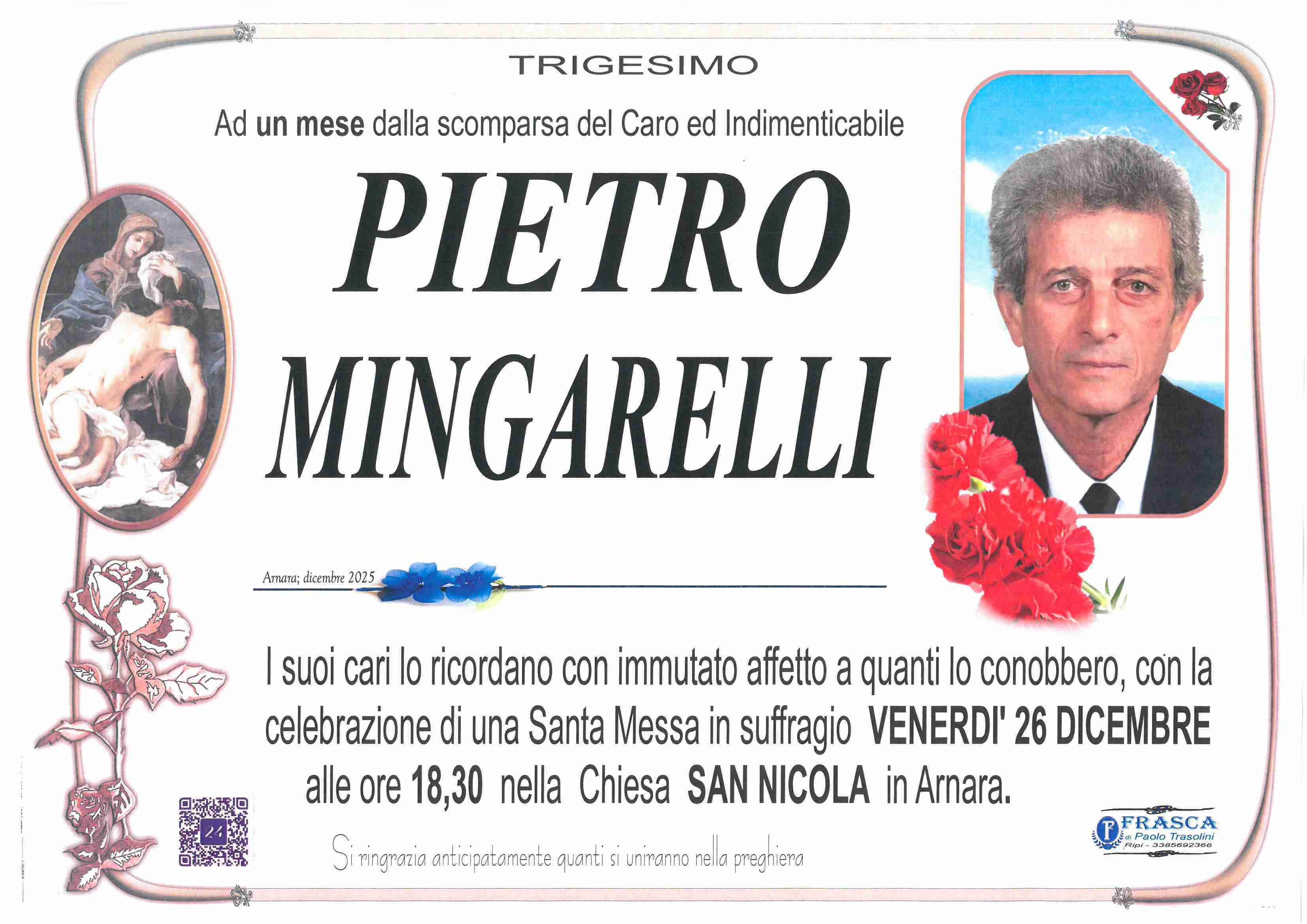 Funerali e annunci funebri a Arnara | Pietro Mingarelli - Funer24