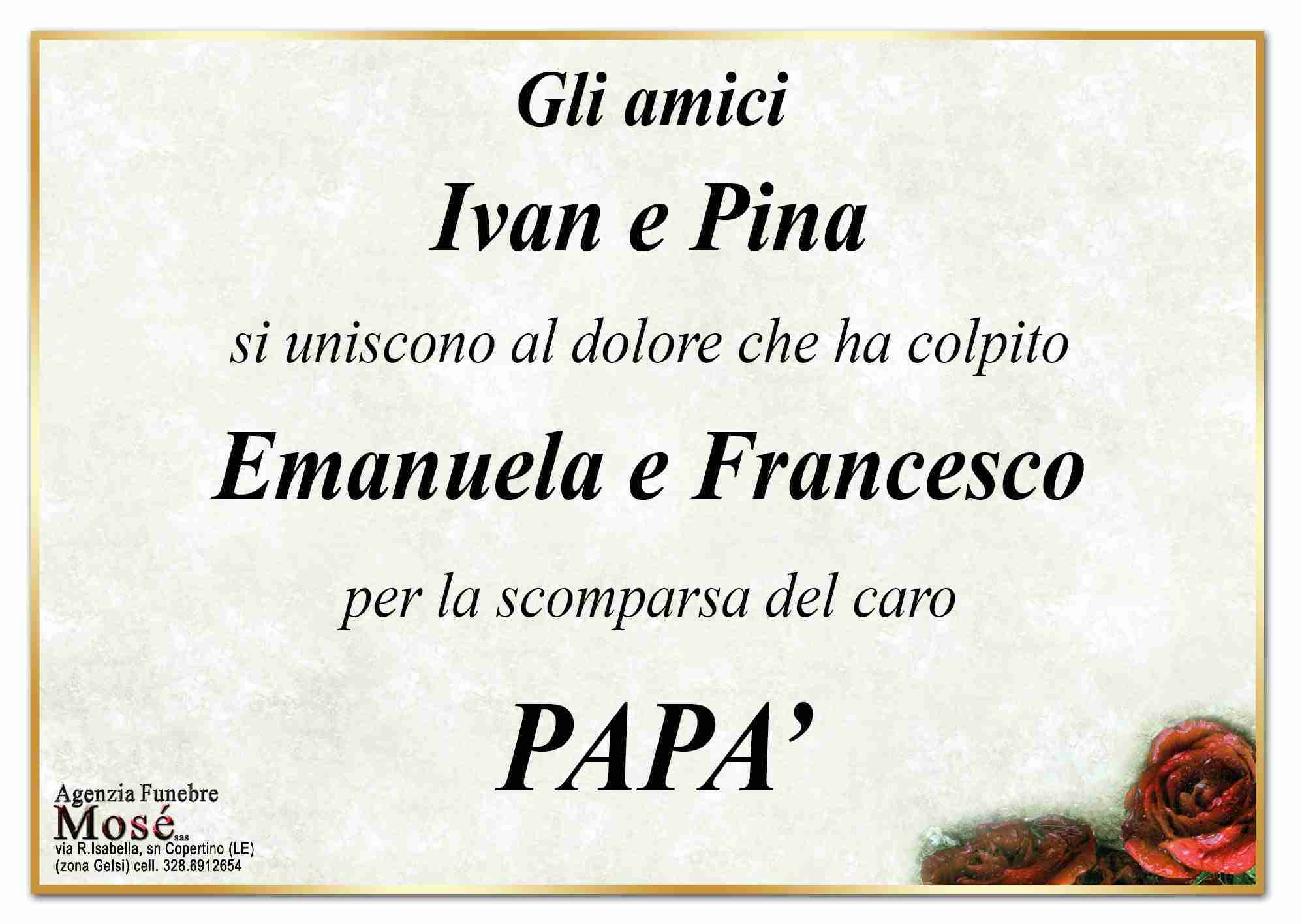 Funerali e annunci funebri a Copertino | Giovanni Tondo - Funer24
