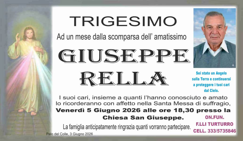 Funerali e annunci funebri a Palo del Colle | Giuseppe Rella - Funer24