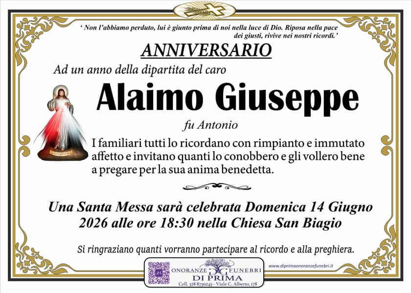 Funerali e annunci funebri a Canicattì | Giuseppe Alaimo - Funer24