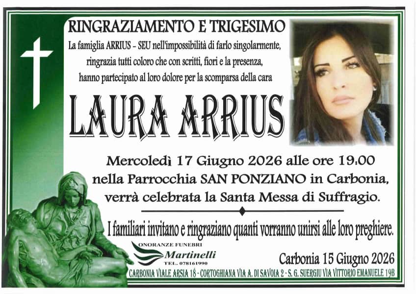 Funerali e annunci funebri a Carbonia | Laura Arrius - Funer24