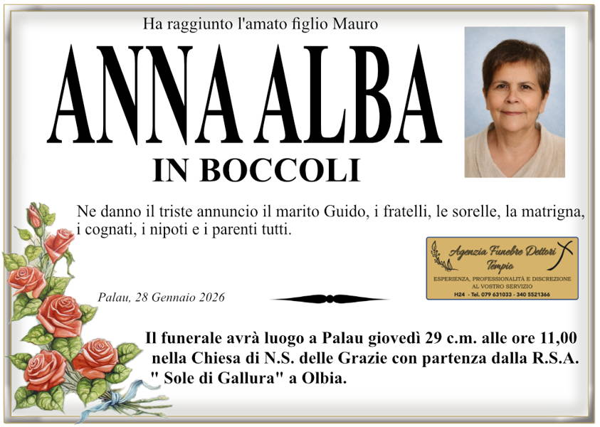 Funerali e annunci funebri a Palau | Anna Lucia Alba - Funer24