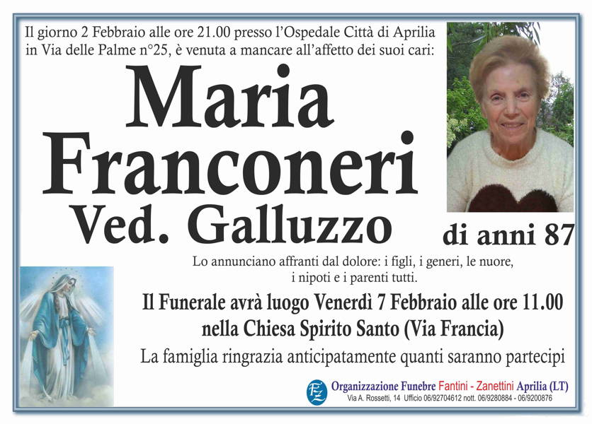 Funerali e annunci funebri a Aprilia | Maria Franconeri - Funer24