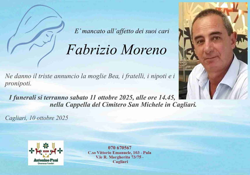 Funerali e annunci funebri a Cagliari | Fabrizio Moreno - Funer24