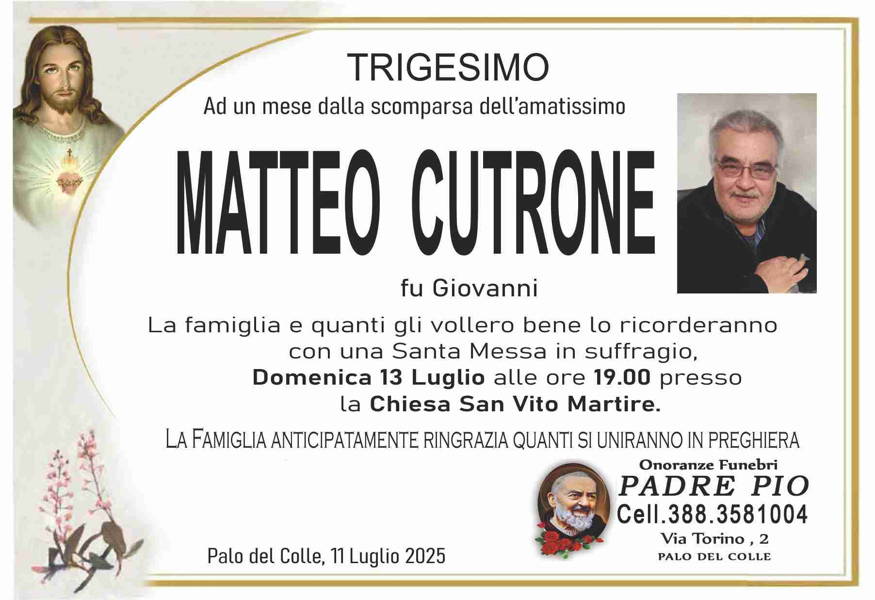 Funerali e annunci funebri a Chiari | Matteo Cutrone - Funer24