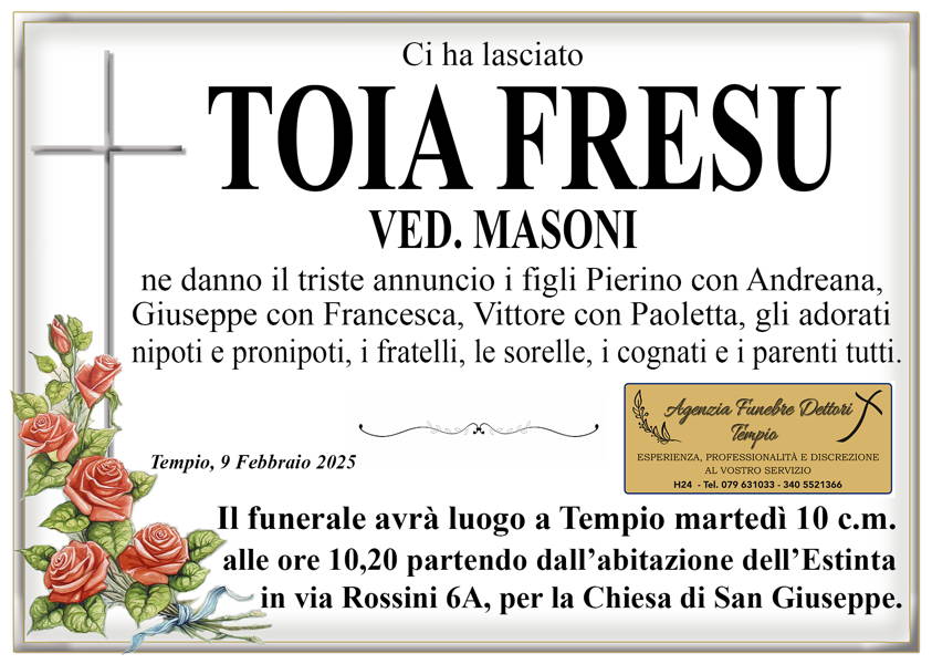 Funerali e annunci funebri a Tempio Pausania | Maria Antonia Fresu ...