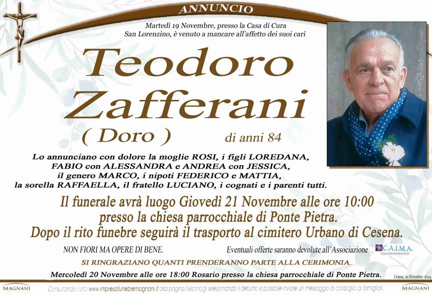 Funerali e annunci funebri a Cesena | Teodoro Zafferani - Funer24