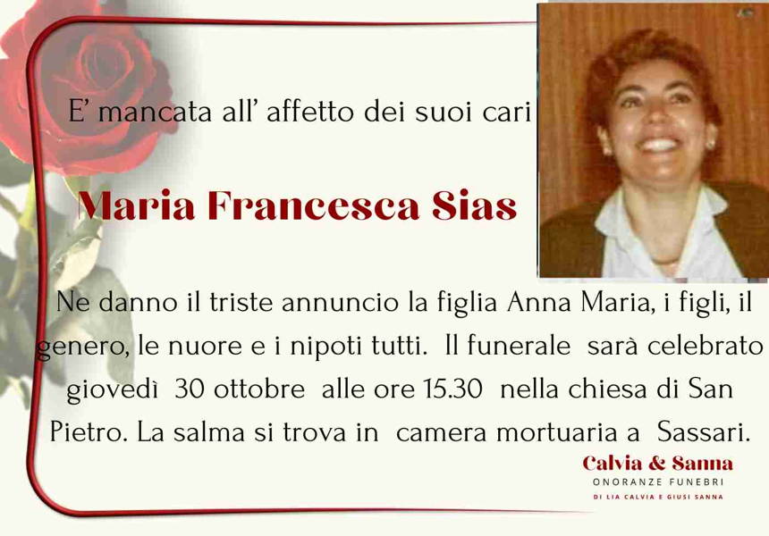 Funerali e annunci funebri a Ittiri | Maria Francesca Sias - Funer24