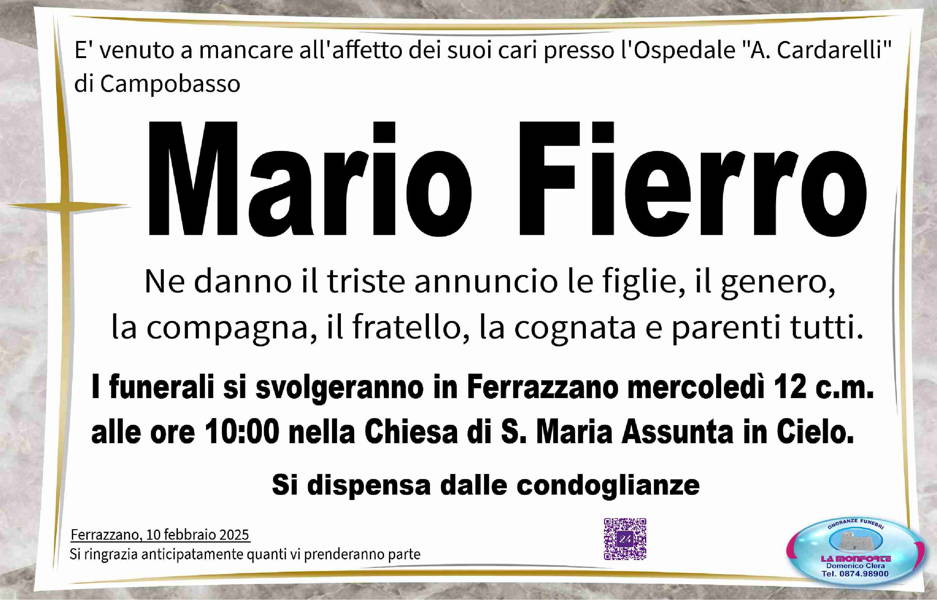 Funerali e annunci funebri a Ferrazzano | Mario Fierro - Funer24