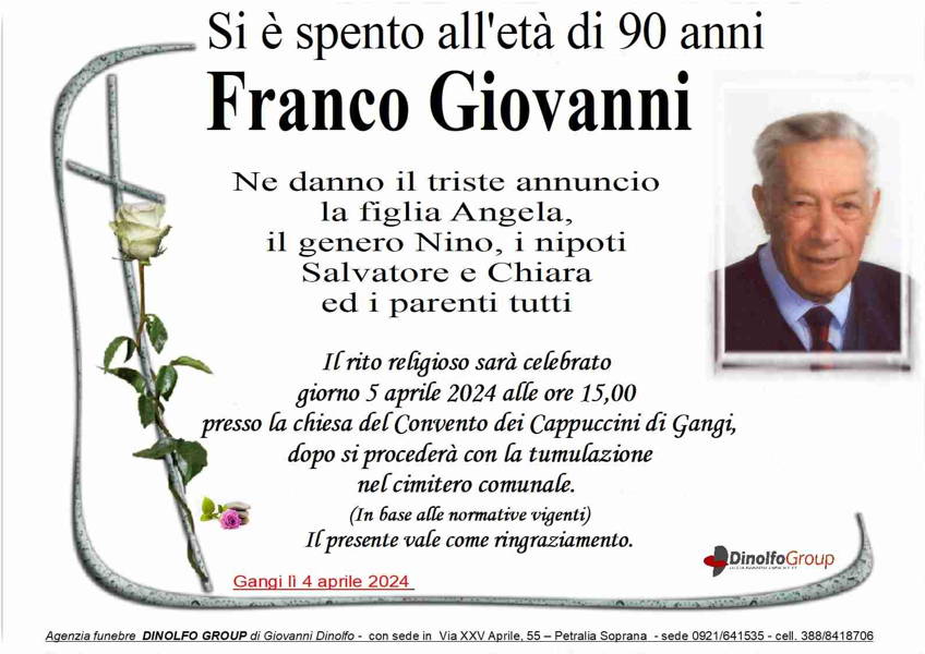 Funerali e annunci funebri a Gangi | Giovanni Franco - Funer24