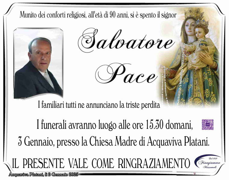 Funerali e annunci funebri a Acquaviva Platani | Salvatore Pace - Funer24