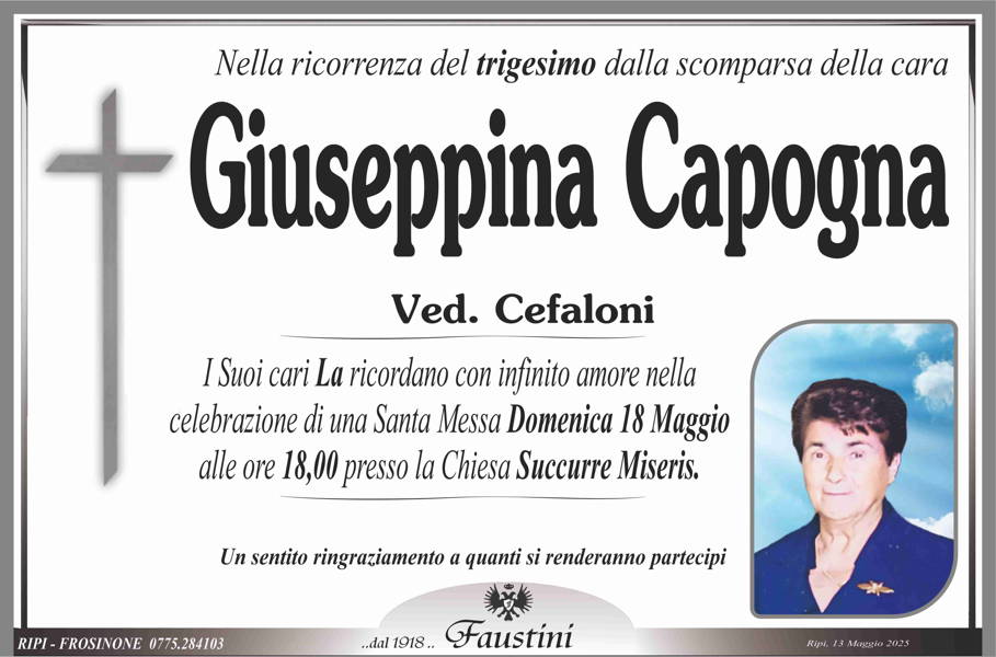 Funerali e annunci funebri a Ripi | Giuseppina Capogna - Funer24