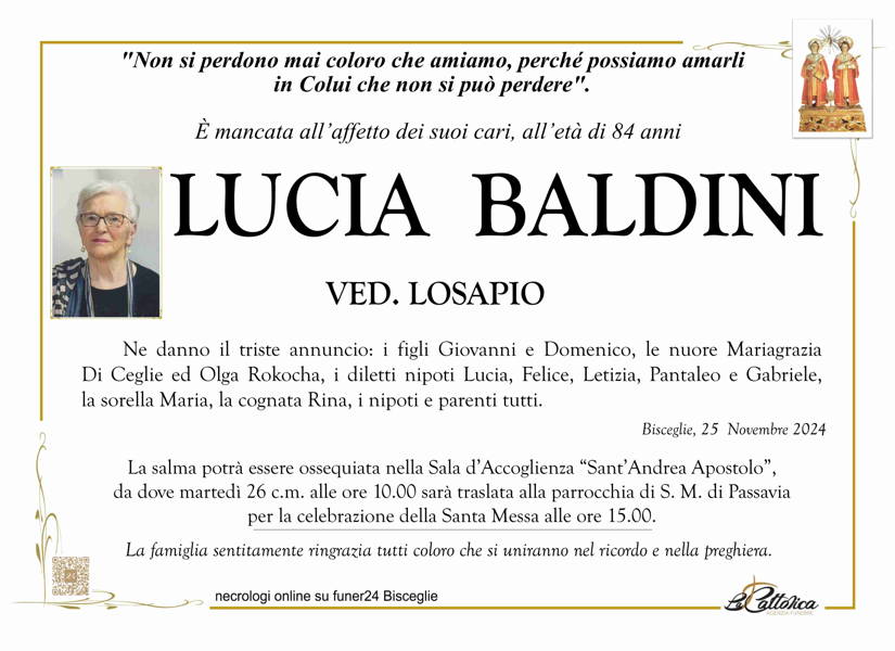 Funerali e annunci funebri a Bisceglie | Lucia Baldini - Funer24