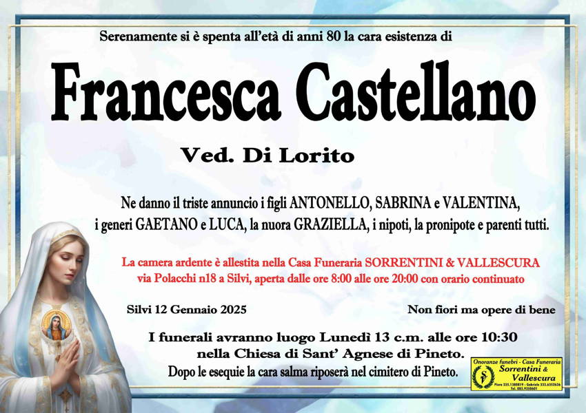 Funerali e annunci funebri a Pescara | Francesca Castellano - Funer24