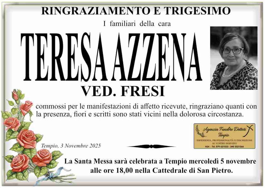 Funerali e annunci funebri a | Teresa Azzena - Funer24