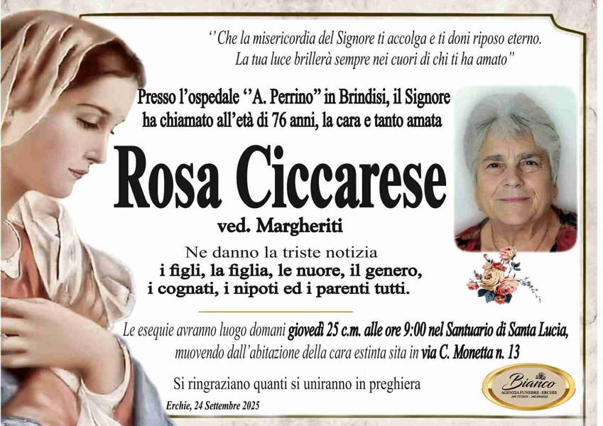 Funerali e annunci funebri a Erchie | Rosa Ciccarese - Funer24