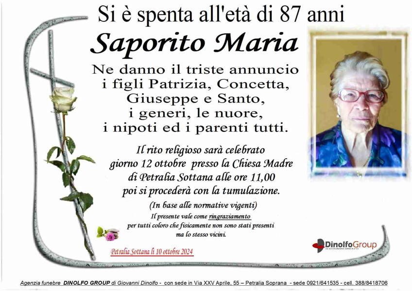 Funerali e annunci funebri a Petralia Sottana | Maria Saporito - Funer24