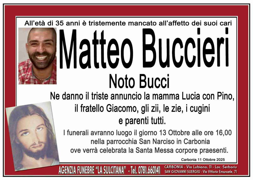 Funerali e annunci funebri a Carbonia | Matteo Buccieri - Funer24
