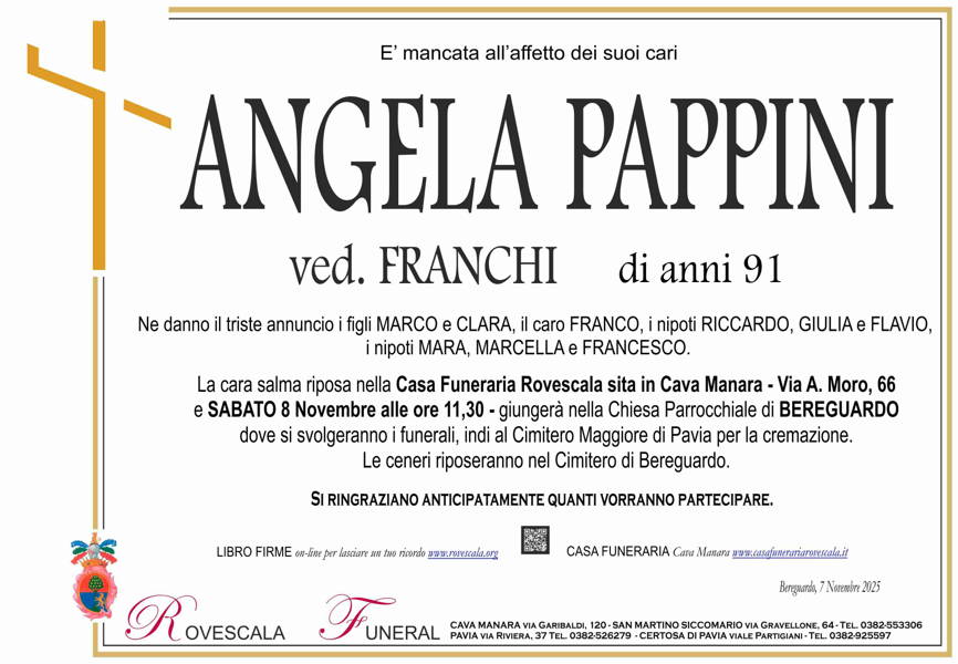 Funerali e annunci funebri a Bereguardo | Angela Pappini - Funer24