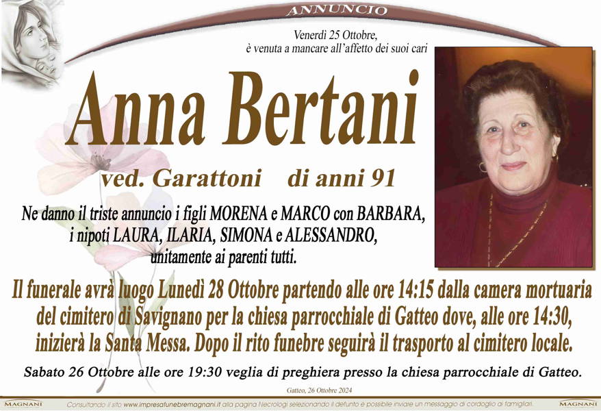 Funerali e annunci funebri a Gatteo | Anna Lucia Bertani - Funer24
