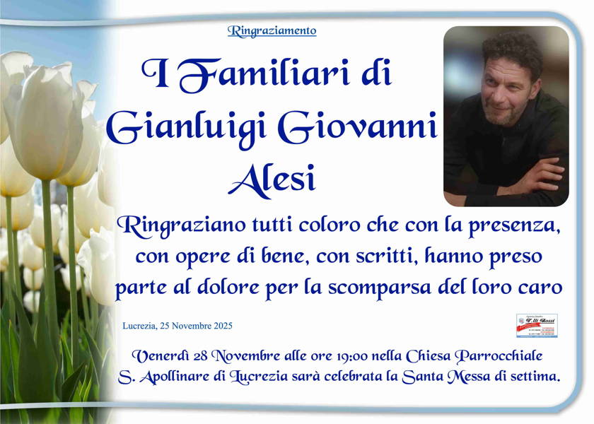 Funerali e annunci funebri a Cartoceto | Gianluigi Giovanni Alesi - Funer24