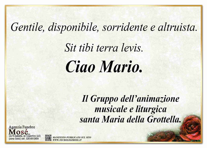 Funerali e annunci funebri a Copertino | Gubello Mario - Funer24