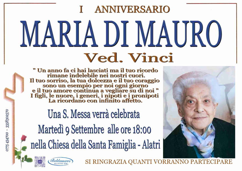 Funerali e annunci funebri a Alatri | Maria Di Mauro - Funer24