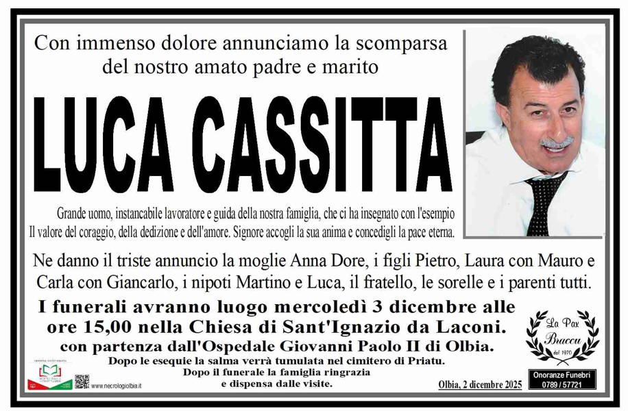 Funerali e annunci funebri a Olbia | Luca Cassitta - Funer24