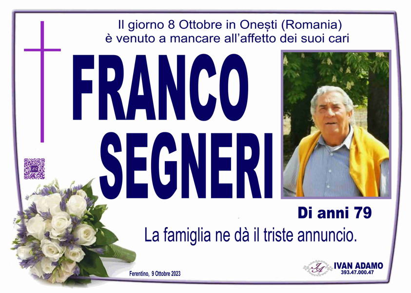 Funerali e annunci funebri a | Franco Segneri - Funer24